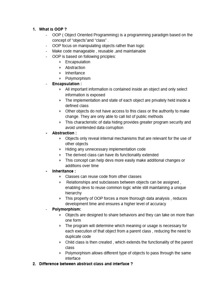 Interview Java Download Free Pdf Inheritance Object Oriented Programming Object Oriented 8353