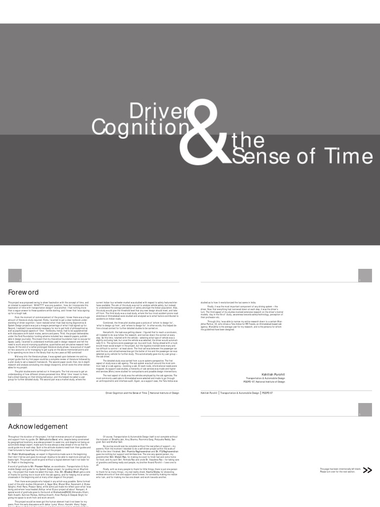 Driver Cognition & The Sense of Time | PDF | Driving | Traffic Collision