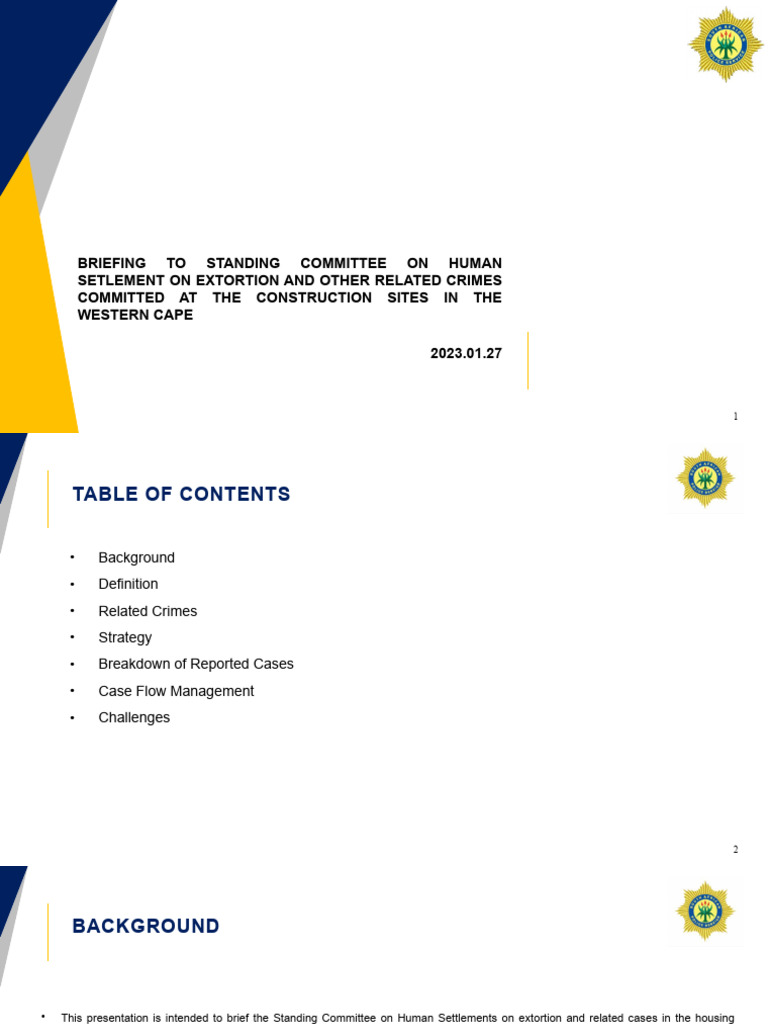 January 2023 SAPS On Construction Extortion | PDF | Extortion | Assault