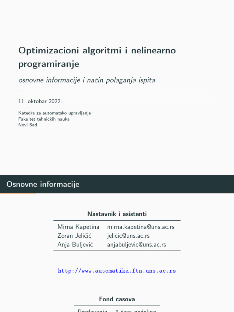 P00. Uvodna Predavanja | PDF