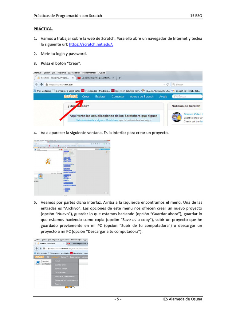Practica Scratch 25 05 1 | Descargar gratis PDF | Scratch (lenguaje de programación) | Ventana ...