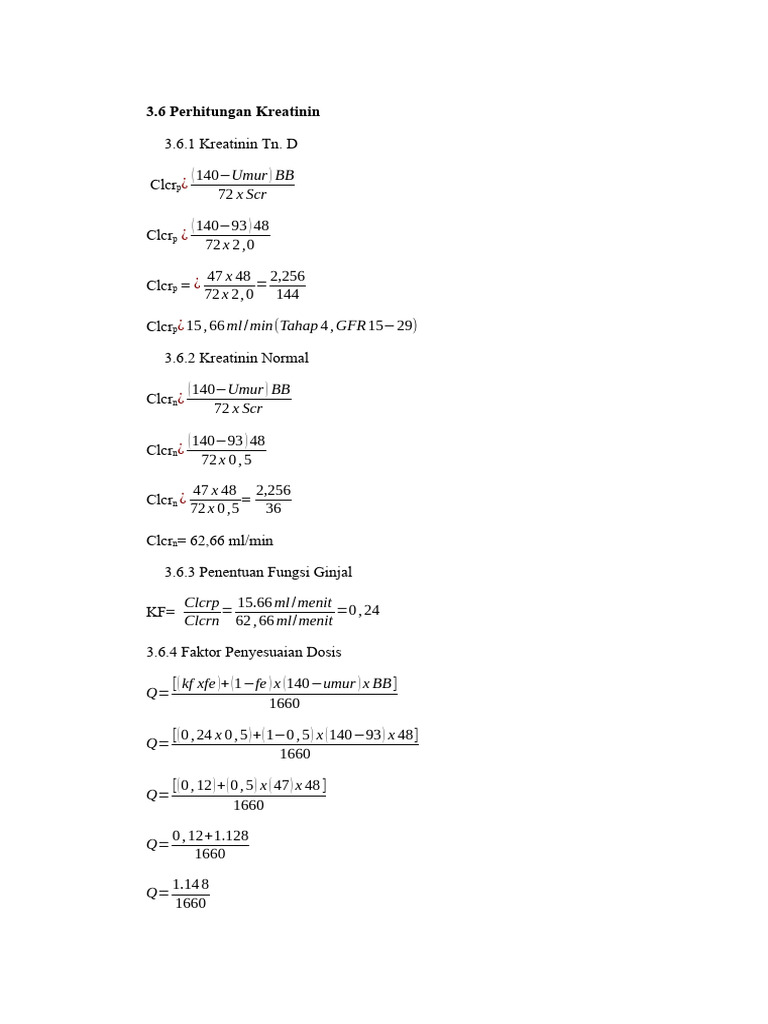 Perhitungan CLCR Terbaru | PDF