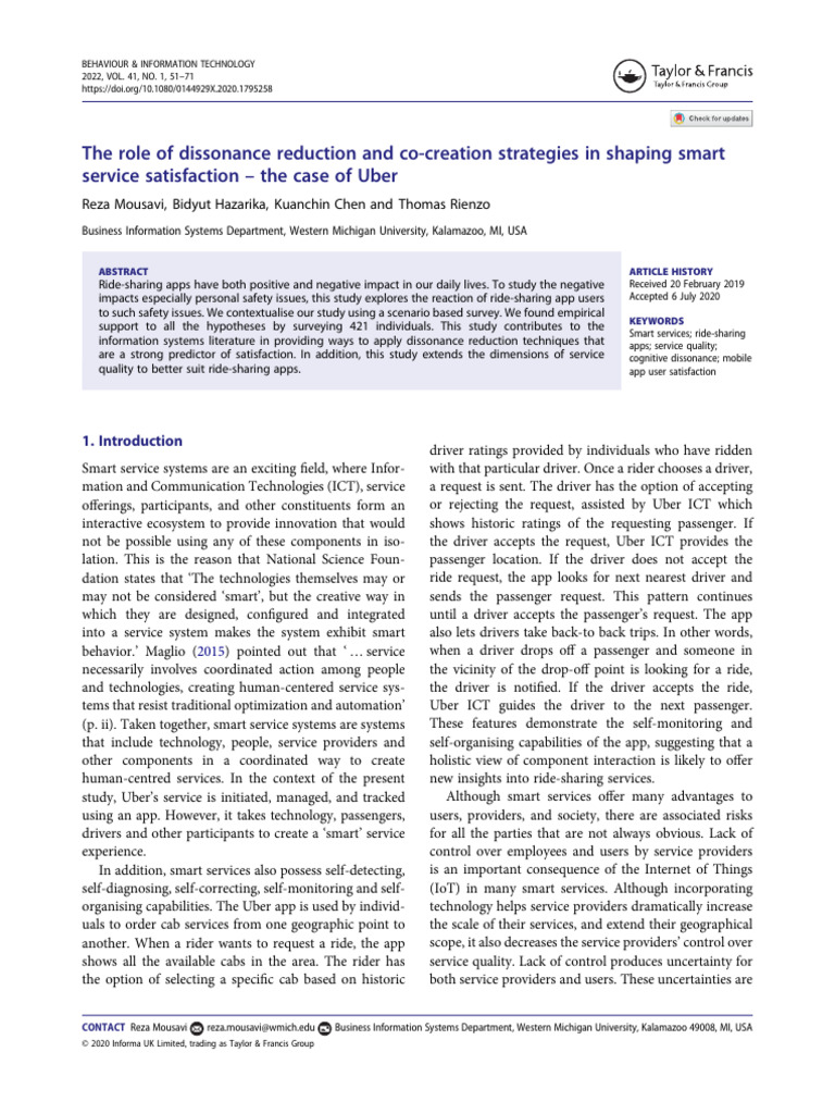 The Role of Dissonance Reduction and Co-Creation Strategies in Shaping ...