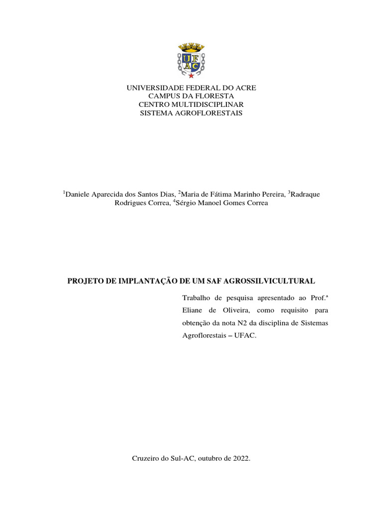 PROJETO SAF S | Download grátis PDF | Árvores | Agricultura