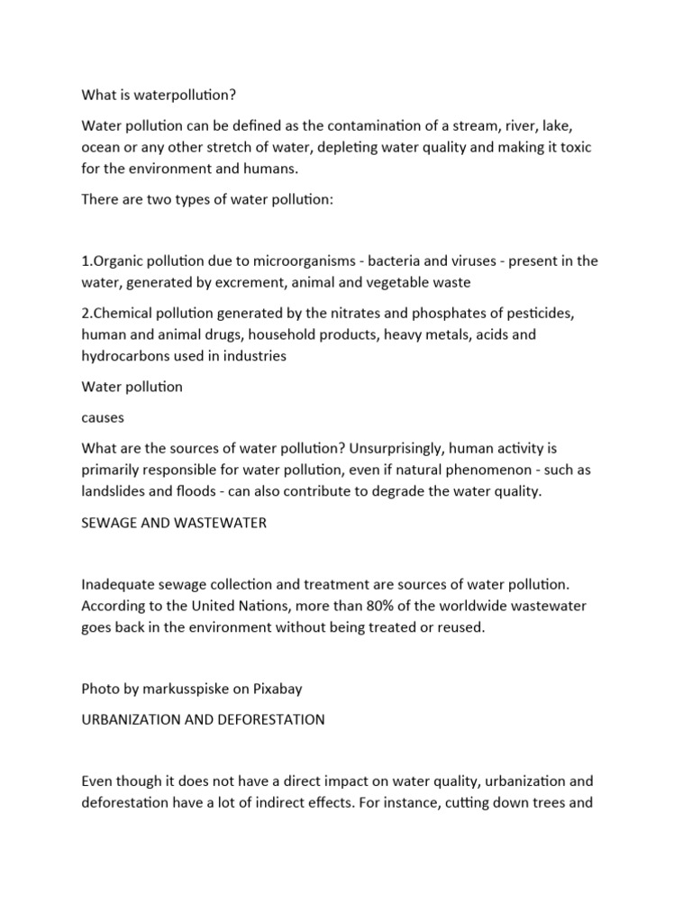Understanding Water Pollution Causes | PDF | Water Pollution | Water