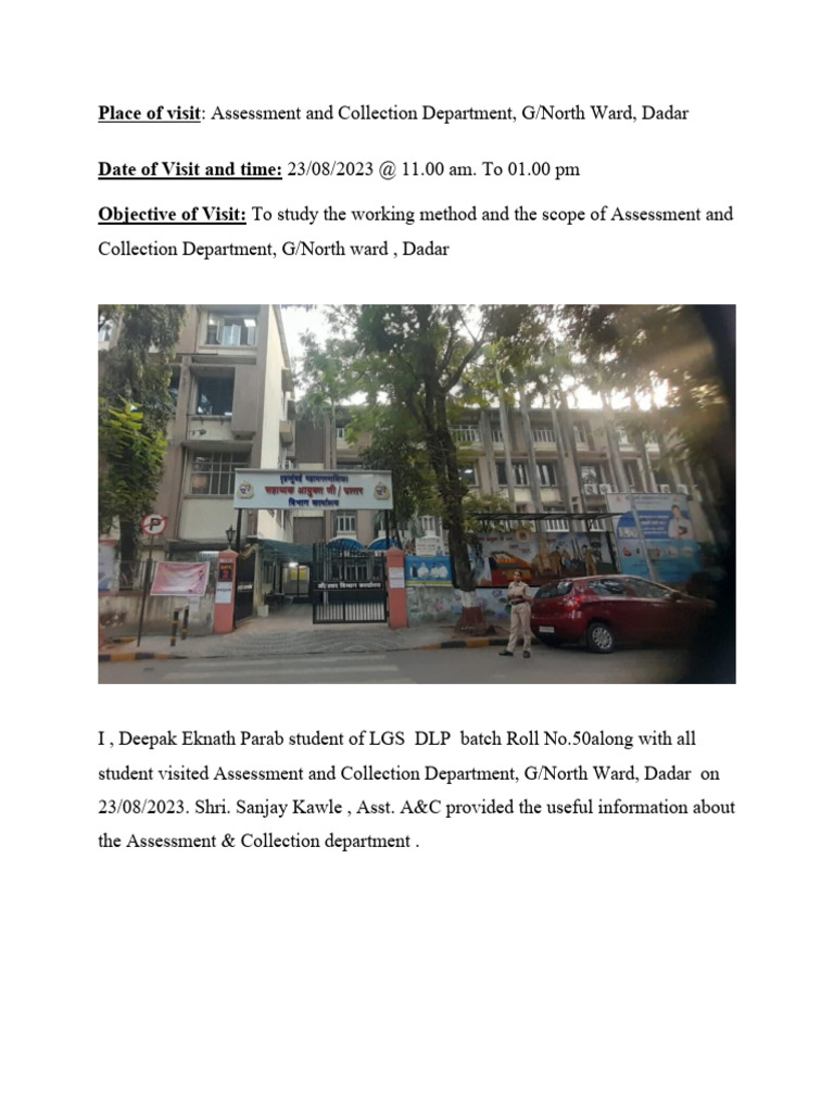 FILED VISIT - Assessment and Collection Department | PDF | Taxes ...