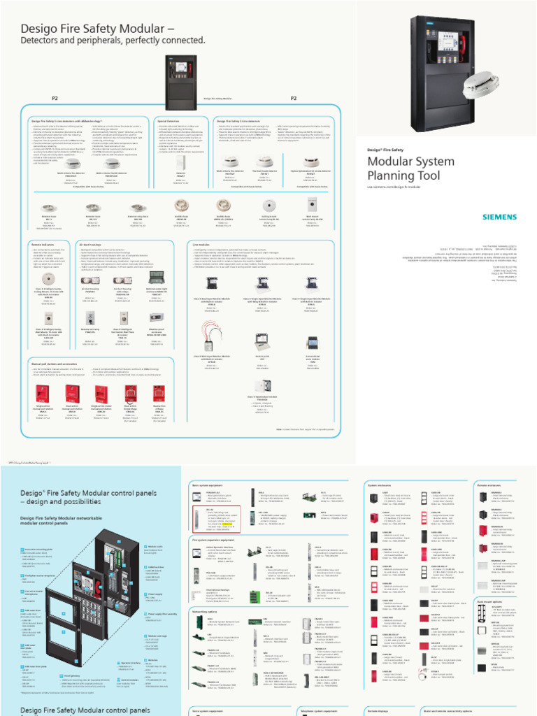 Desigo Fire Safety Modular Planning Poster | PDF | Sensor | Electrical Engineering
