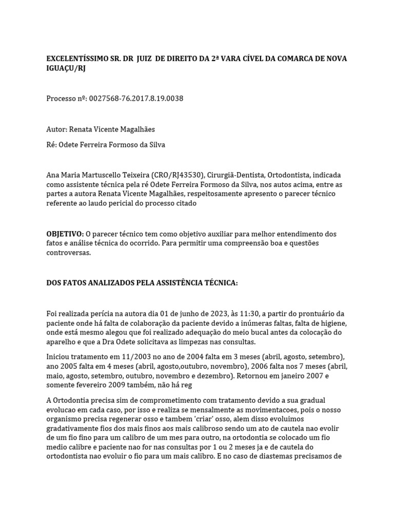 Modelo Estrutural de Parecer Tecnico Judicial | Download grátis PDF ...