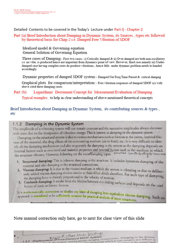 PD Chp-2 PPT 1a-1b Parts Damped Free Vib - 045900 | Download Free PDF | Damping | Mechanical ...
