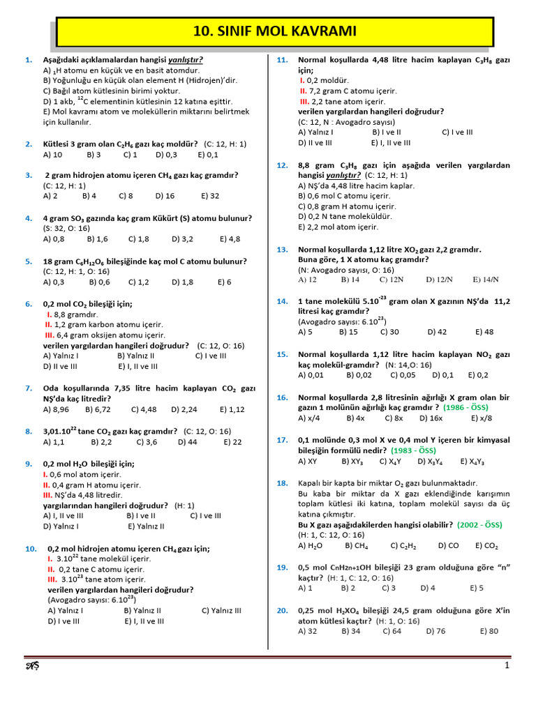 Sinif Mol Kavrami | PDF