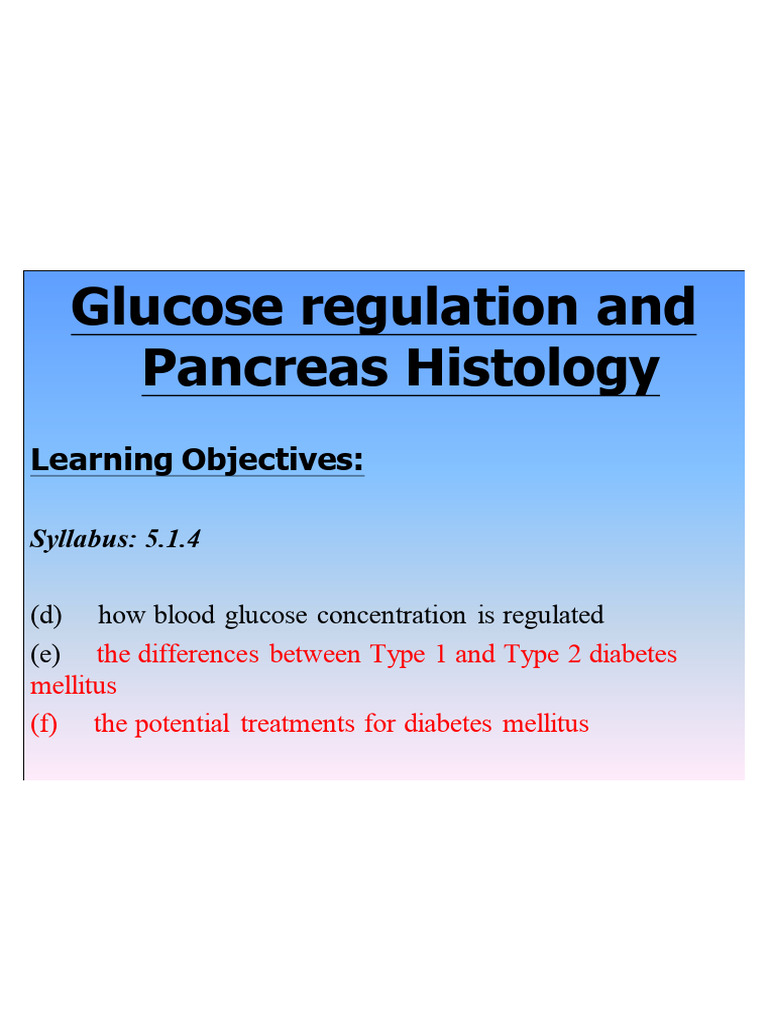 Glucose Regulation | PDF | Insulin | Pancreas