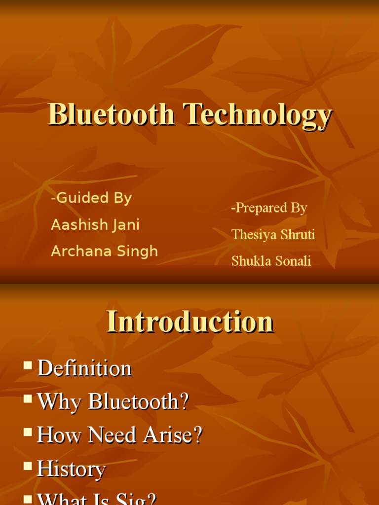 Bluetooth Technology | PDF | Bluetooth | Communications Protocols