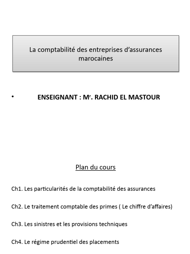 Partager Cours Déf de Comptabilité Des Assurances VF | PDF | Assurance ...