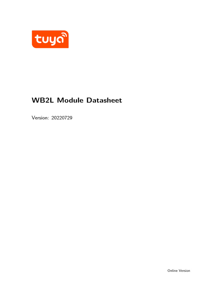 WB2L Module Datasheet - Tuya IoT Development Platform - Tuya IoT Development Platform | PDF | Wi ...