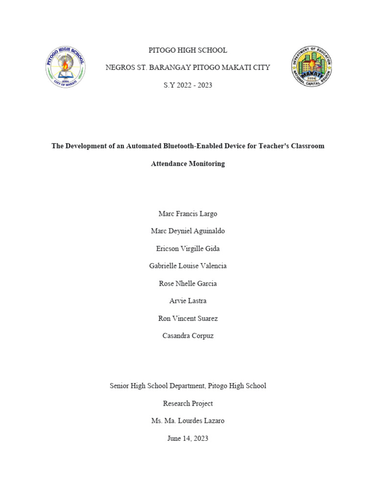 Final Imrad Paper 1 | PDF | Bluetooth | Survey Methodology Final Imrad Paper 1 | PDF | Bluetooth | Survey Methodology