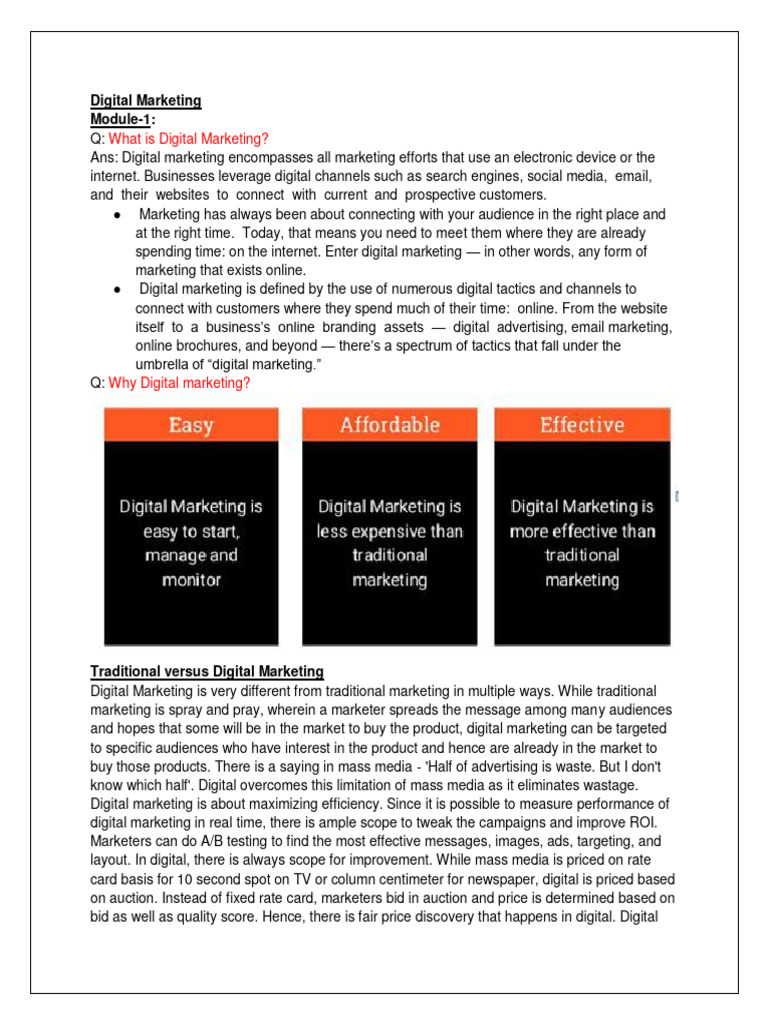 Digital Marketing Overview and Trends | PDF | Digital Marketing ...