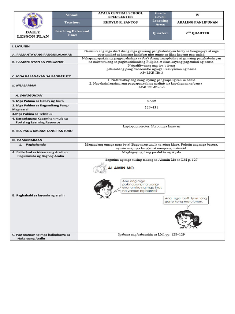 Daily Lesson Plan - Arpan Iv - Q2-W2 | PDF Daily Lesson Plan - Arpan Iv - Q2-W2 | PDF