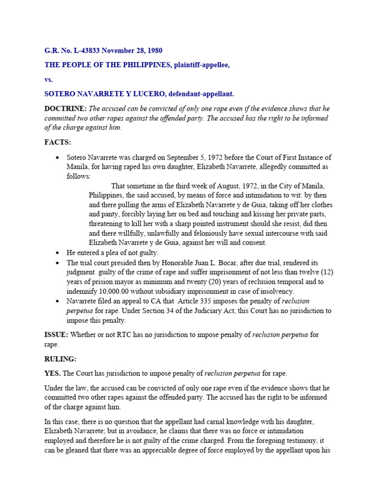 People v. Navarette | PDF | Rape | Misconduct