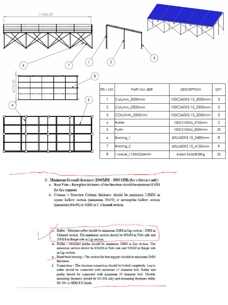 10KWp Landscape Structure - 3m Super Structure For 200Kmph | PDF | Computing