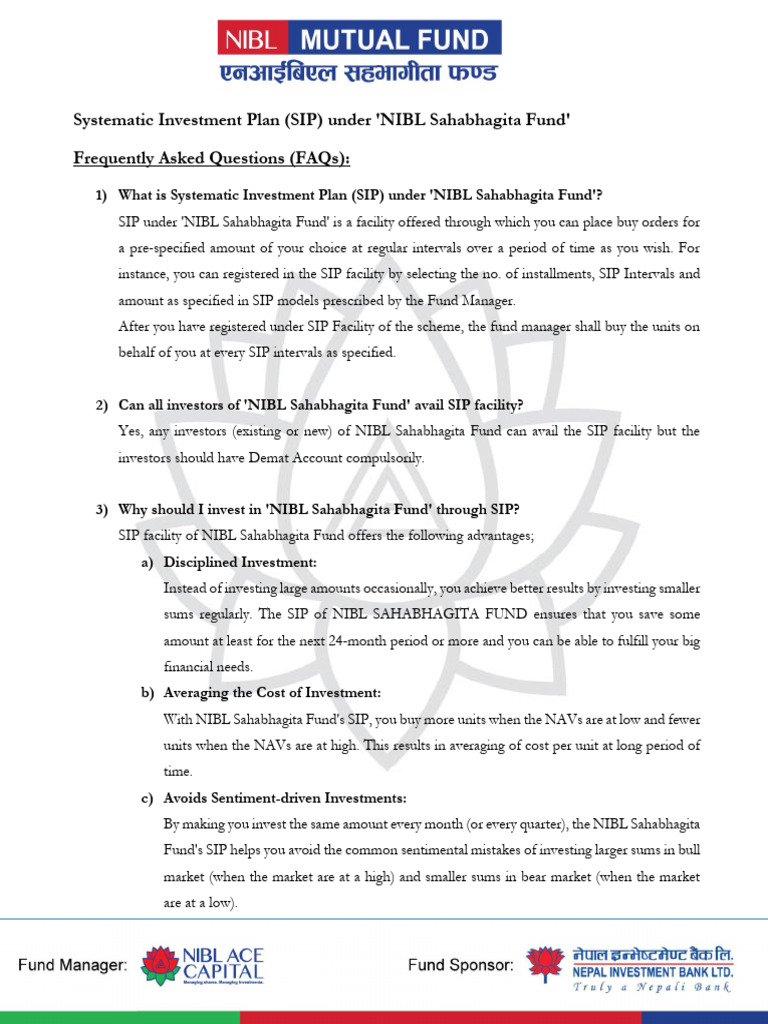 NIBL Sahabhagita Fund | PDF | Investing | Payments