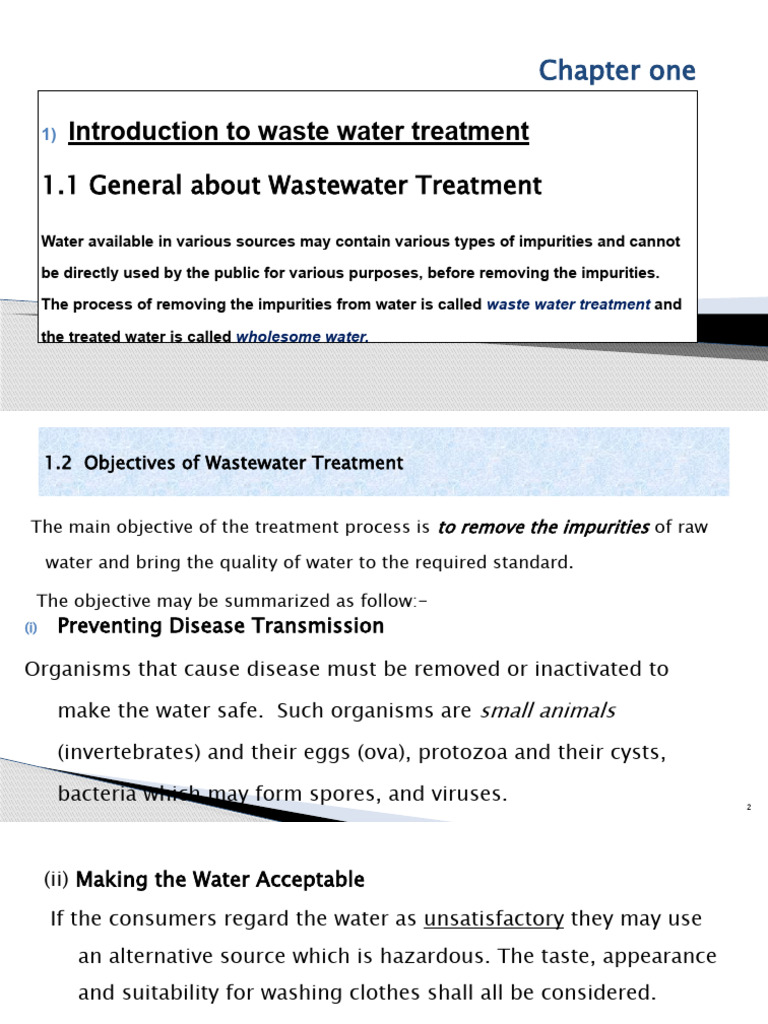 Chapter One WWT | PDF | Sewage Treatment | Ph