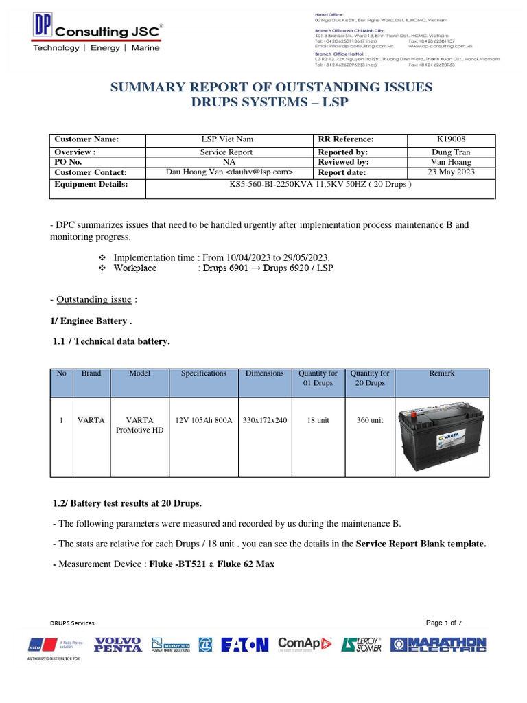 Summary Issue Report - Drups System - LSP | PDF | Metrology | Physical ...