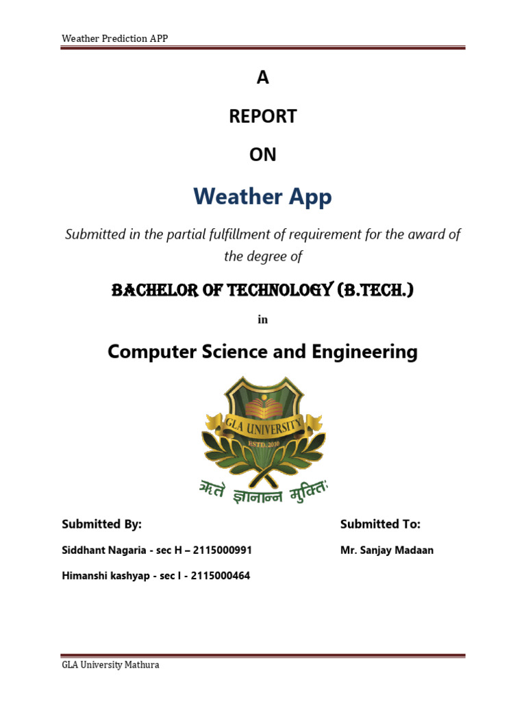 Weather App Project Report | PDF | Use Case | Unified Modeling Language