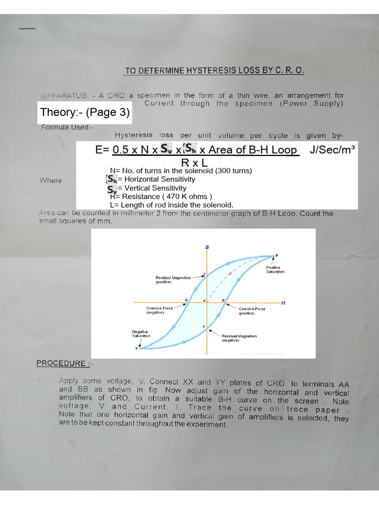 B-H Curve Eperimentpdf | PDF