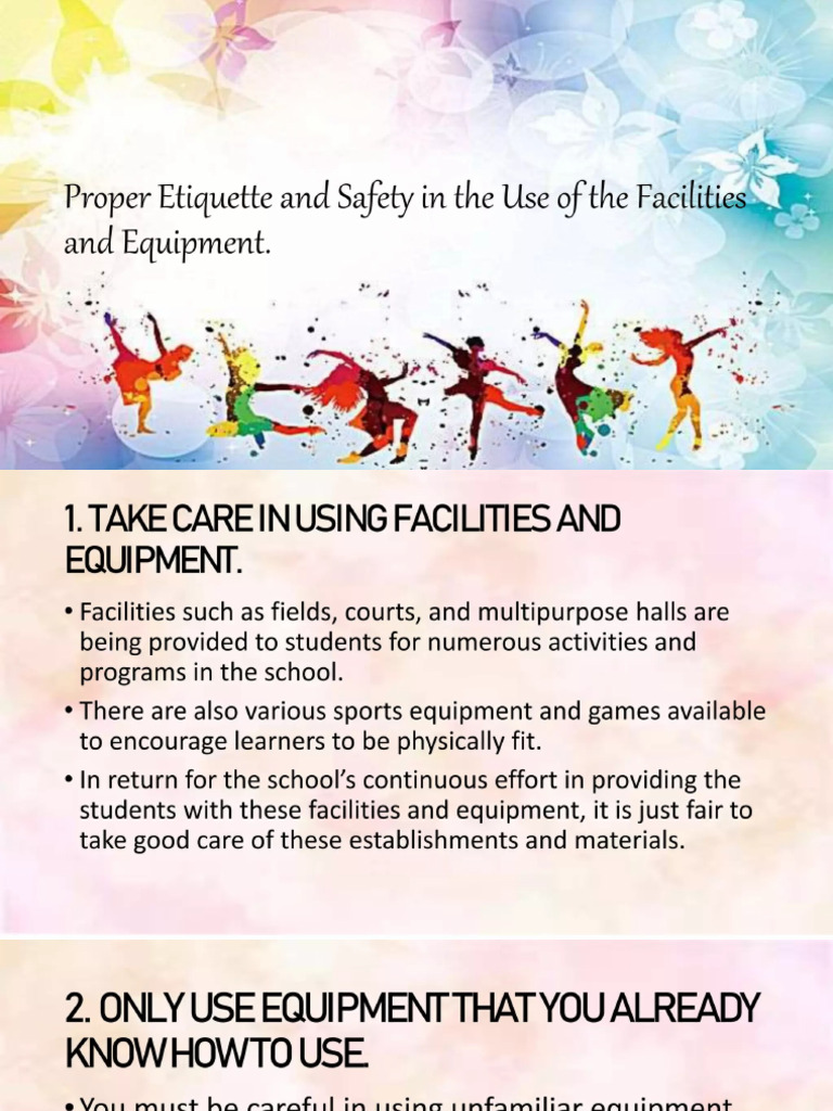 Proper Etiquette and Safety in The Use of EQUIPMENT | PDF | Electronic ...
