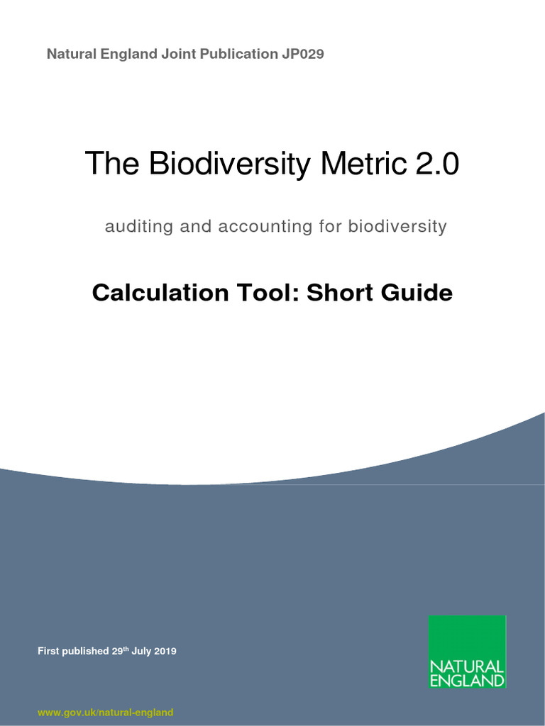 Biodiversity Metric 2.0 Calculation Tool - Short Guide - Beta Test ... Biodiversity Metric 2.0 Calculation Tool - Short Guide - Beta Test ...