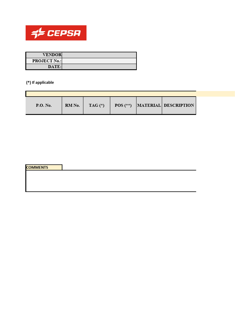 Vendor Project Progress Report Template | PDF