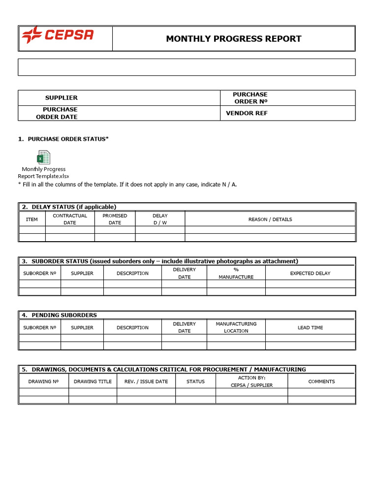 Monthly Progress Report Template | PDF | Business | Business Process