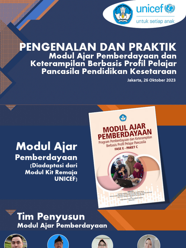 Pengenalan Dan Praktek Modul Ajar Pemberdayaan Kemendikbudristek - UNICEF | PDF