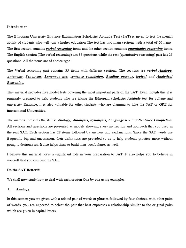SAT Study Material | PDF | Sat