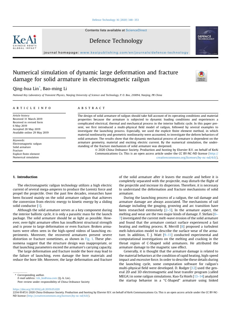 Numerical Simulation of Dynamic Large Deformation and Fractur - 2020 ...