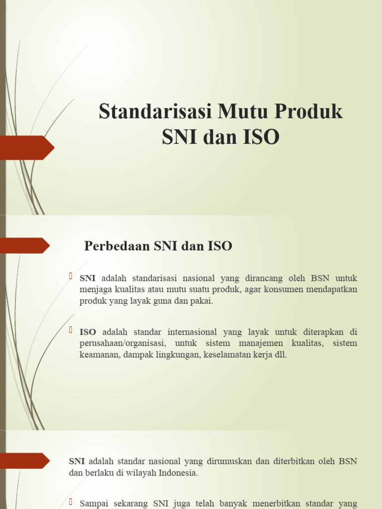Perbedaan SNI dan ISO: Standar Mutu | PDF | Bisnis
