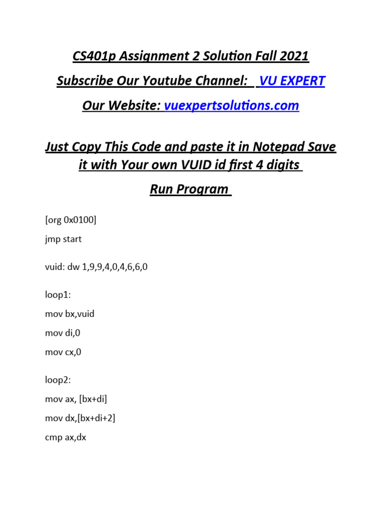 CS401p Assignment 2 Solution Fall 2021 | PDF