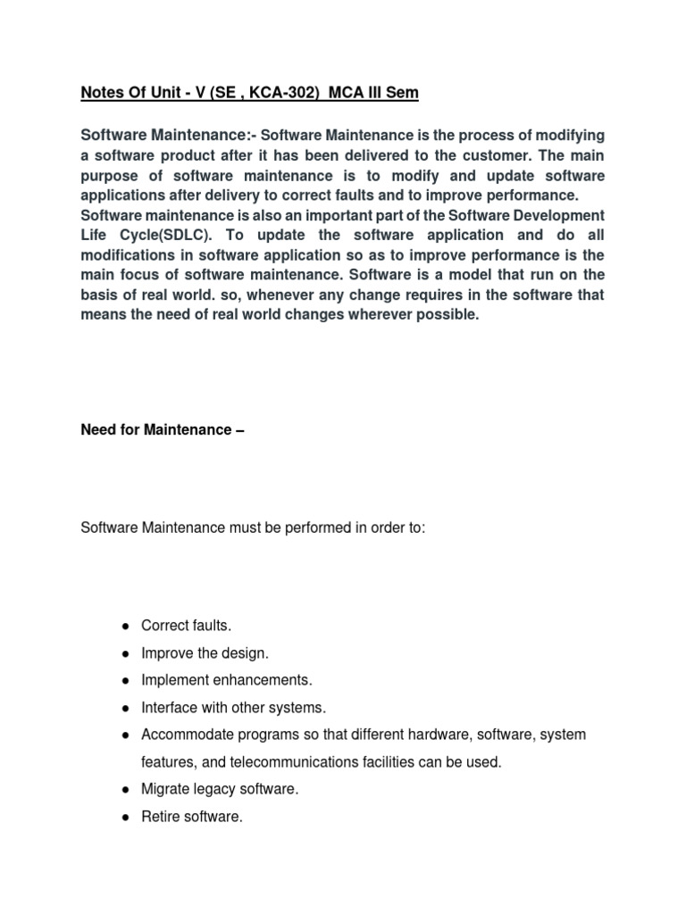 Notes of Unit - V (SE, KCA-302) MCA III Sem-1 | PDF | Version Control ... Notes of Unit - V (SE, KCA-302) MCA III Sem-1 | PDF | Version Control ...