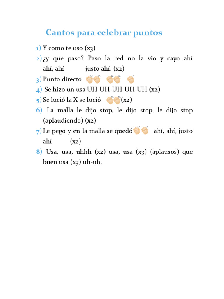Cantos para Celebrar Puntos | PDF