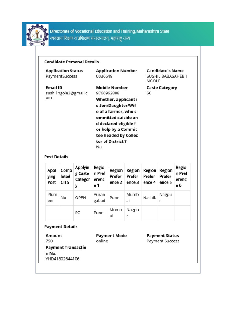 DVET Craft Instructor Form | PDF