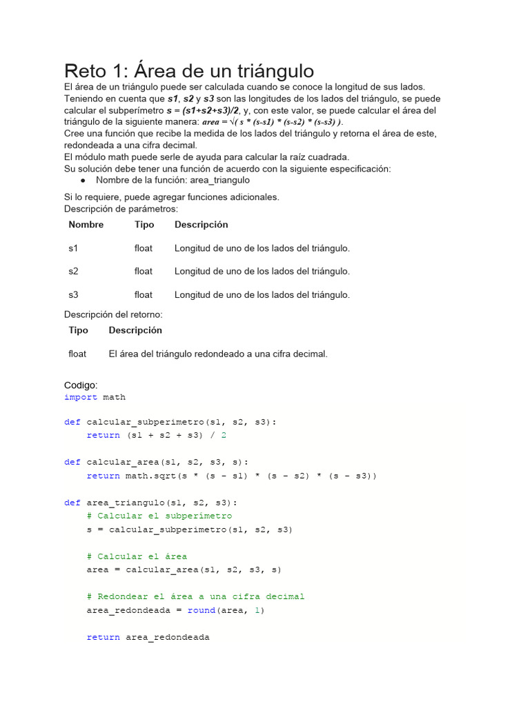 Curso Python | PDF | Triángulo | Raíz cuadrada