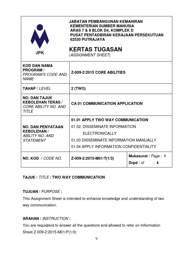 L2-CA01-01 - 03 - T - TWO WAY COMMUNICATION Vol. 1 | PDF | Communication | Information
