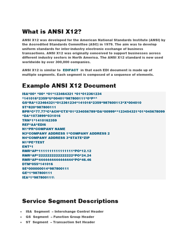 What Is Ansi x12 | PDF | Electronic Data Interchange | Data
