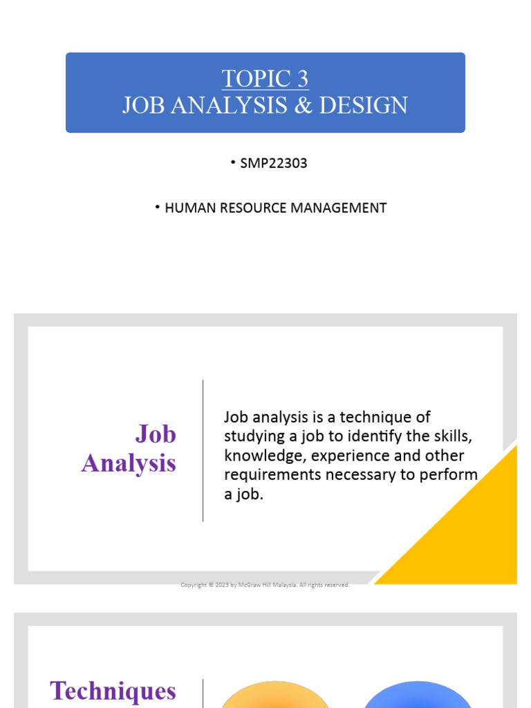Topic 3 Job Analysis Design | PDF | Employment | Human Resource Management