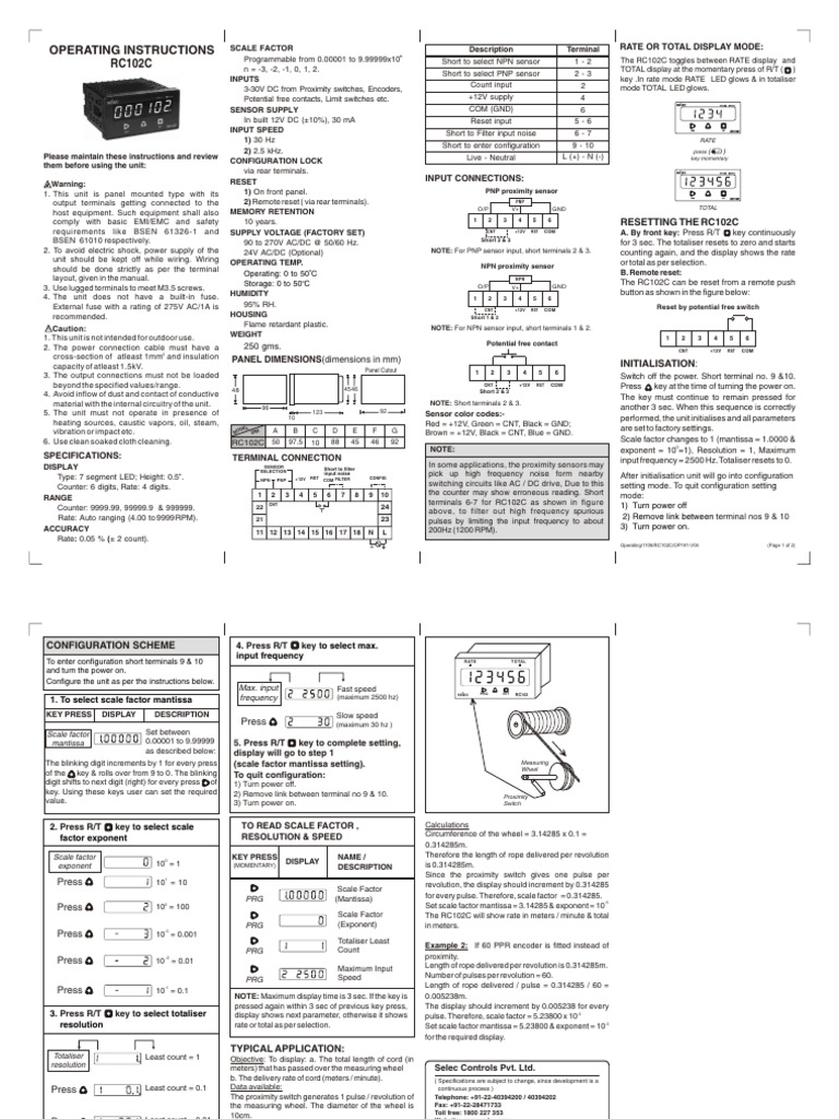 Manual Contador RC102C | PDF | Bipolar Junction Transistor | Switch