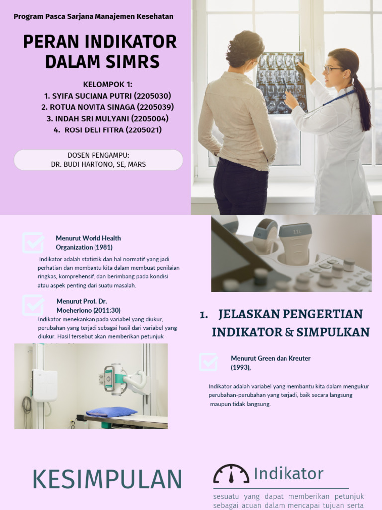 Kel.1 - Peran Indikator Simrs | PDF