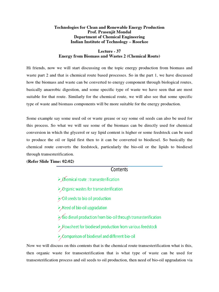 Lec 37 | PDF | Biodiesel | Ester