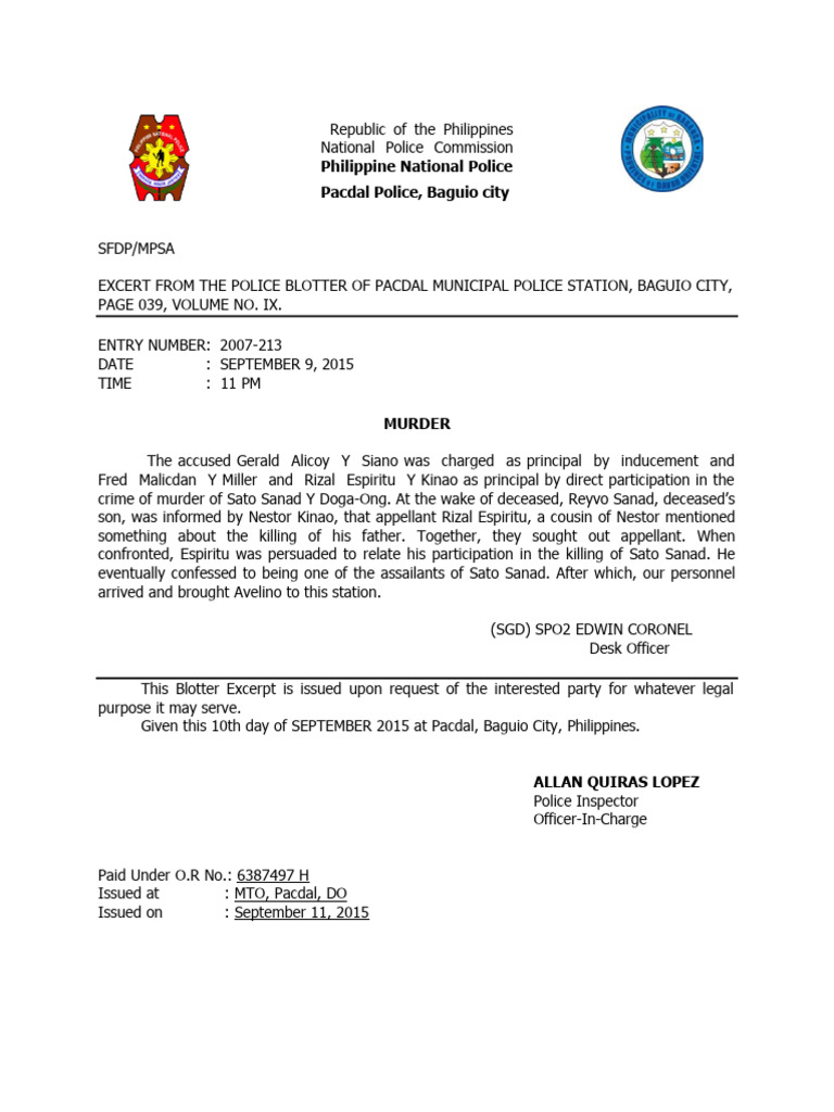 Police Blotter | PDF