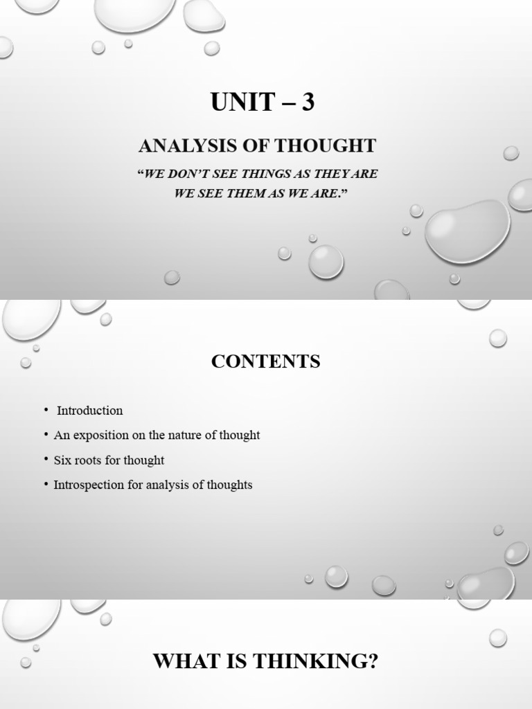 UNIT - 3 - Analysis of Thought | PDF