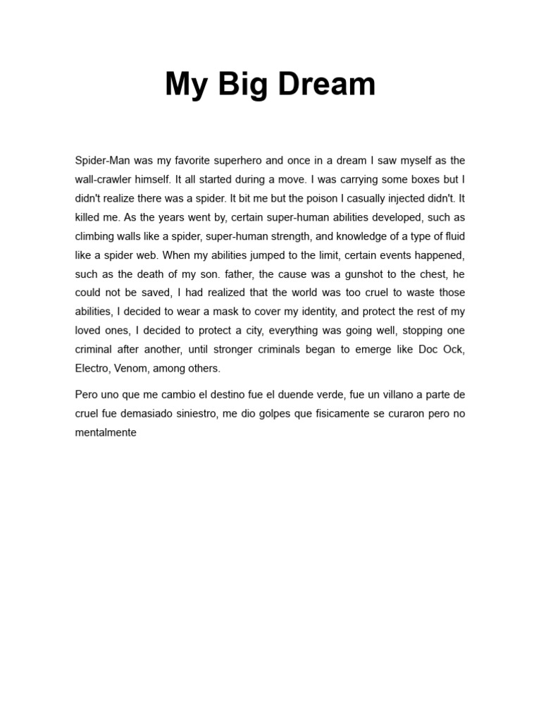 My Big Dream | PDF